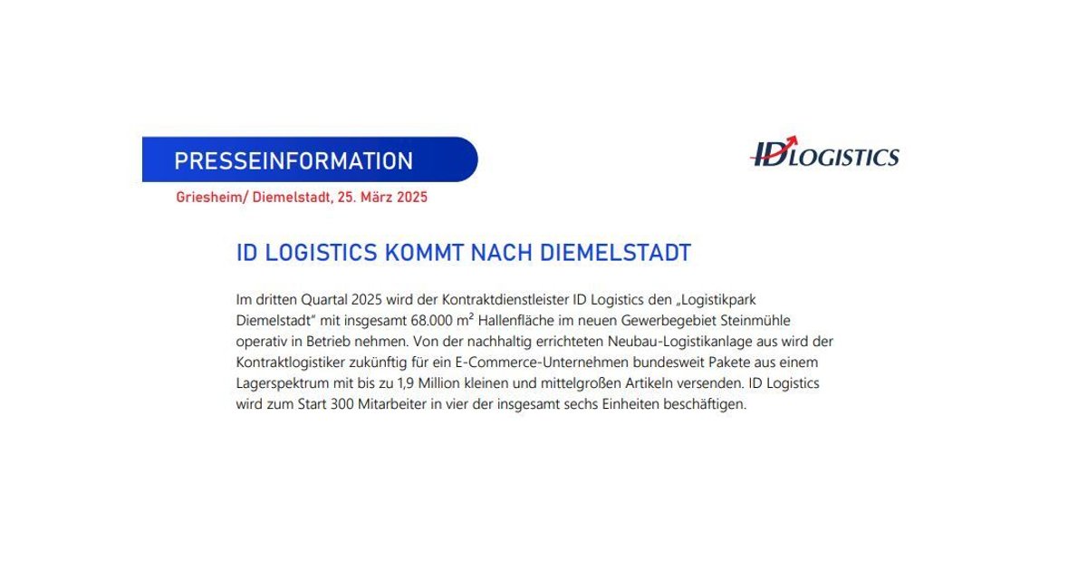 ID Logistics kommt nach Diemelstadt | Startseite